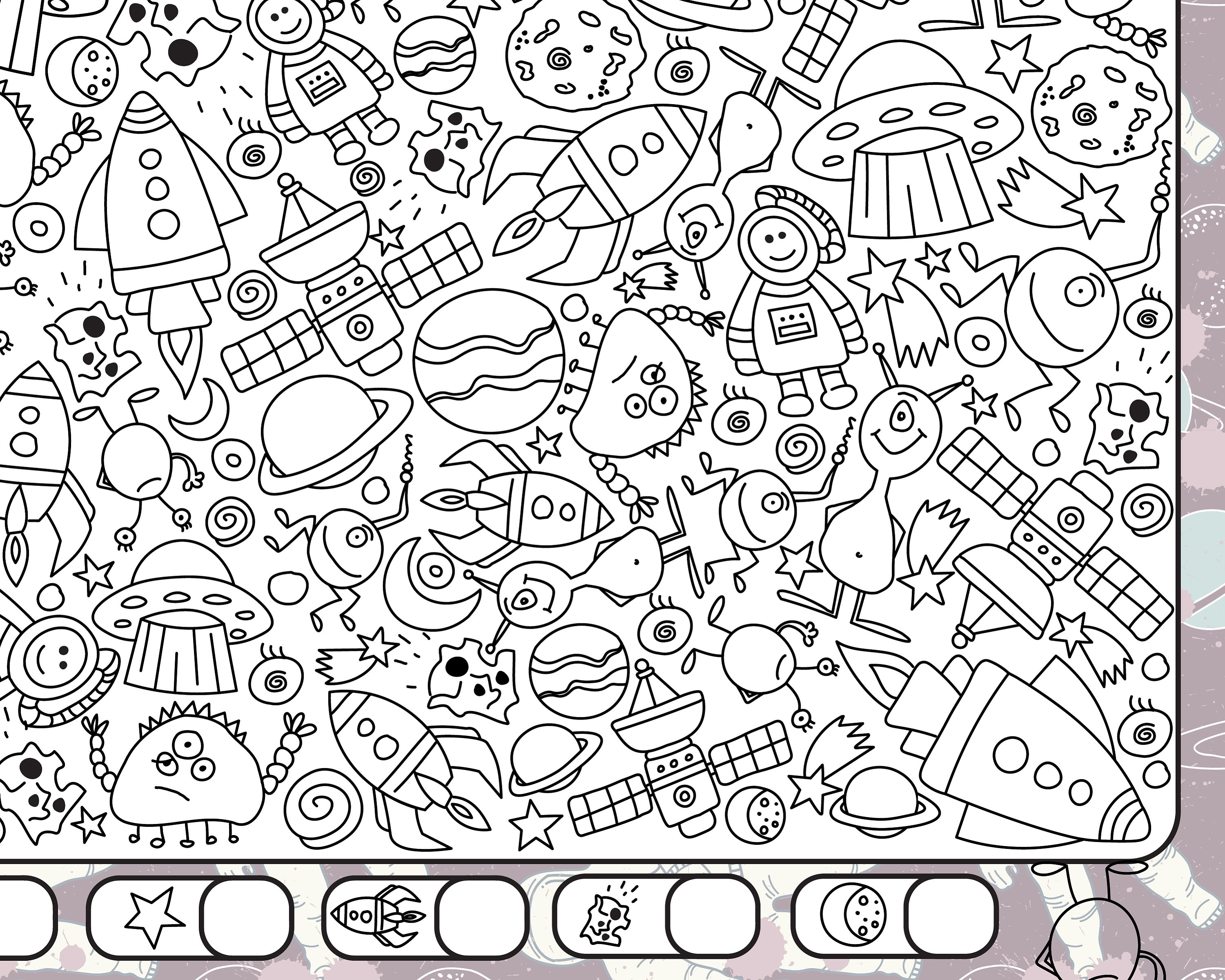 I Spy Game and Colouring Page Space Printable for Children, Instant ...