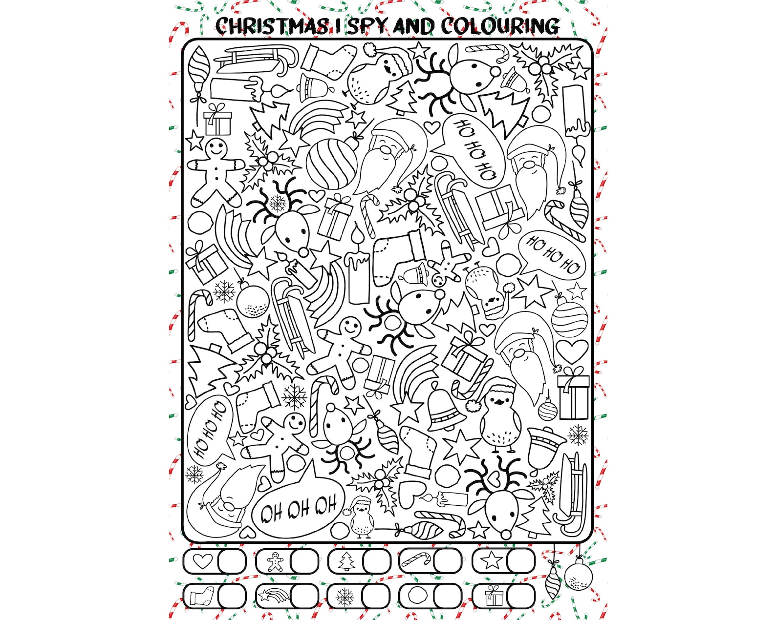 Christmas I Spy and Coloring Printable Children's Activity Fun - Etsy