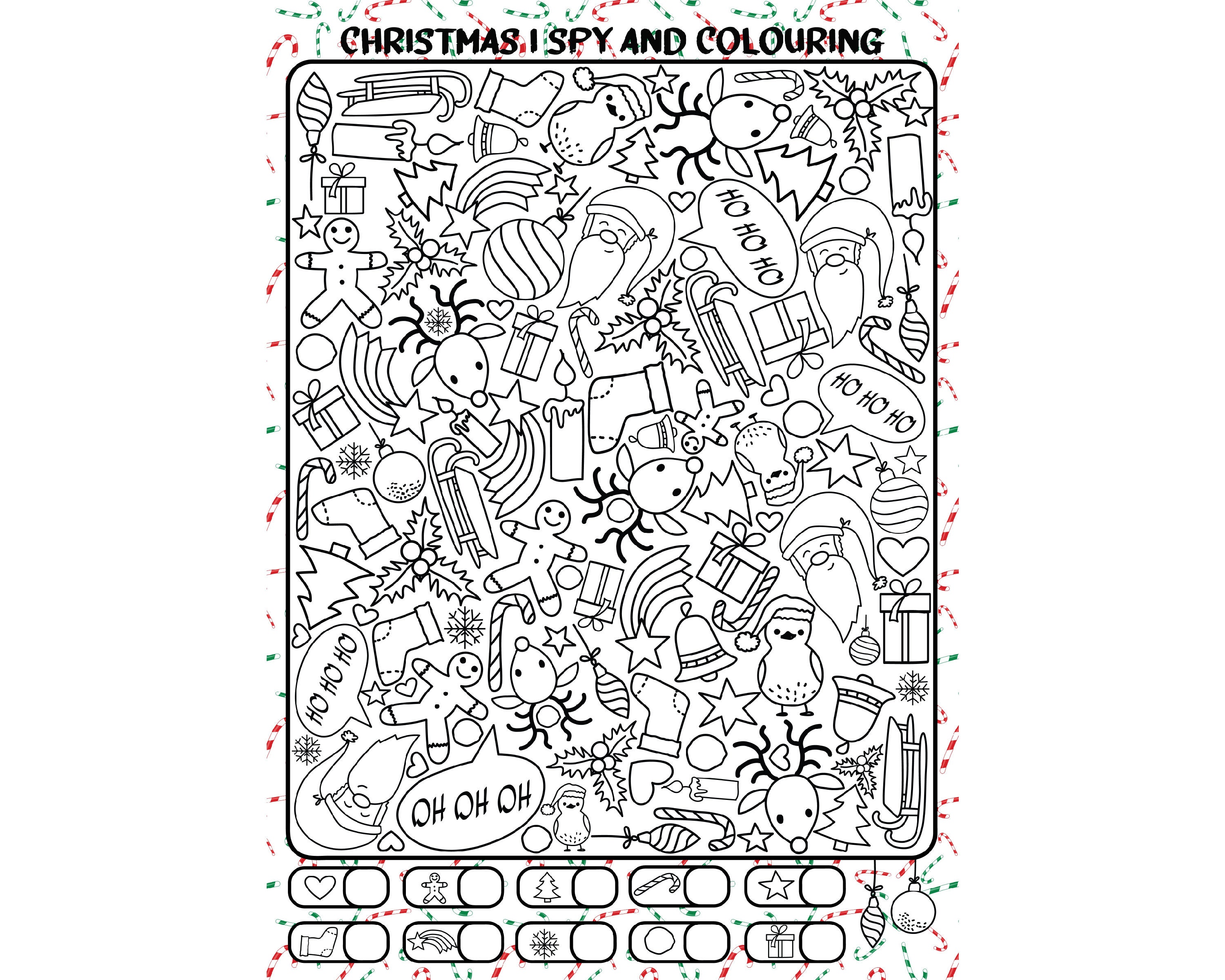 Christmas I Spy and Coloring Printable Children's Activity Fun - Etsy