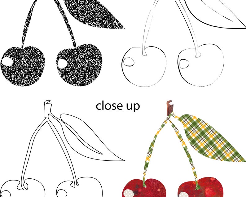 Cherries Set of Four Printable Wall Art Instant Download - Etsy
