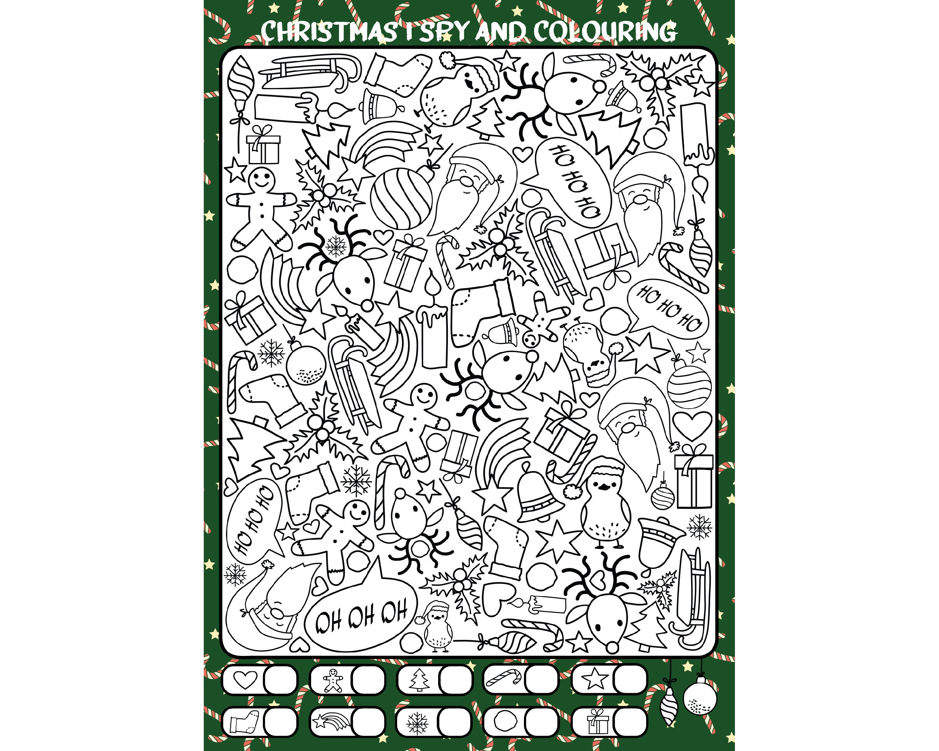 Christmas I Spy and Coloring Printable Children's Activity Fun - Etsy