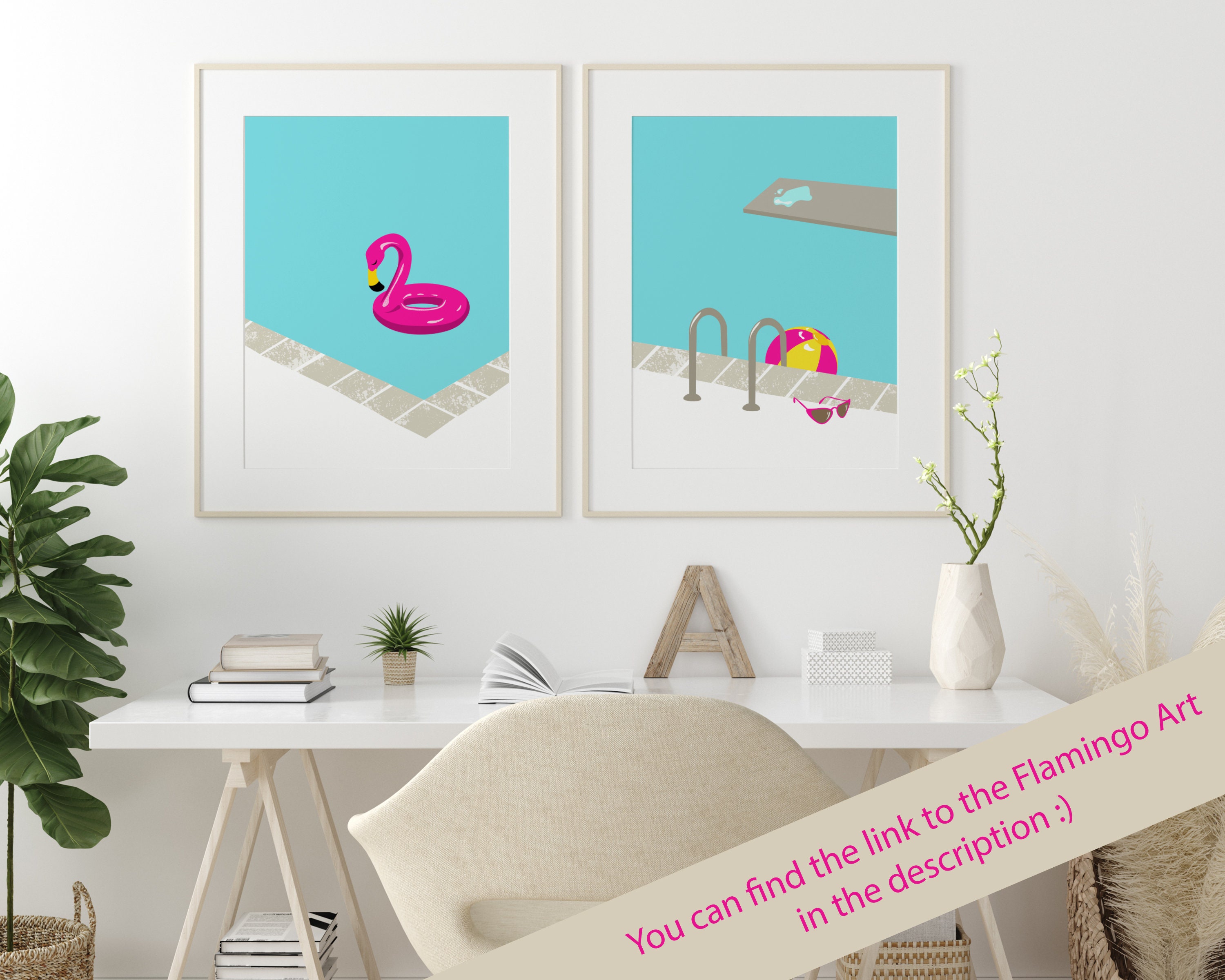 Swimming Pool Printable Wall Art / Pool Illustration / Swimming Pool ...