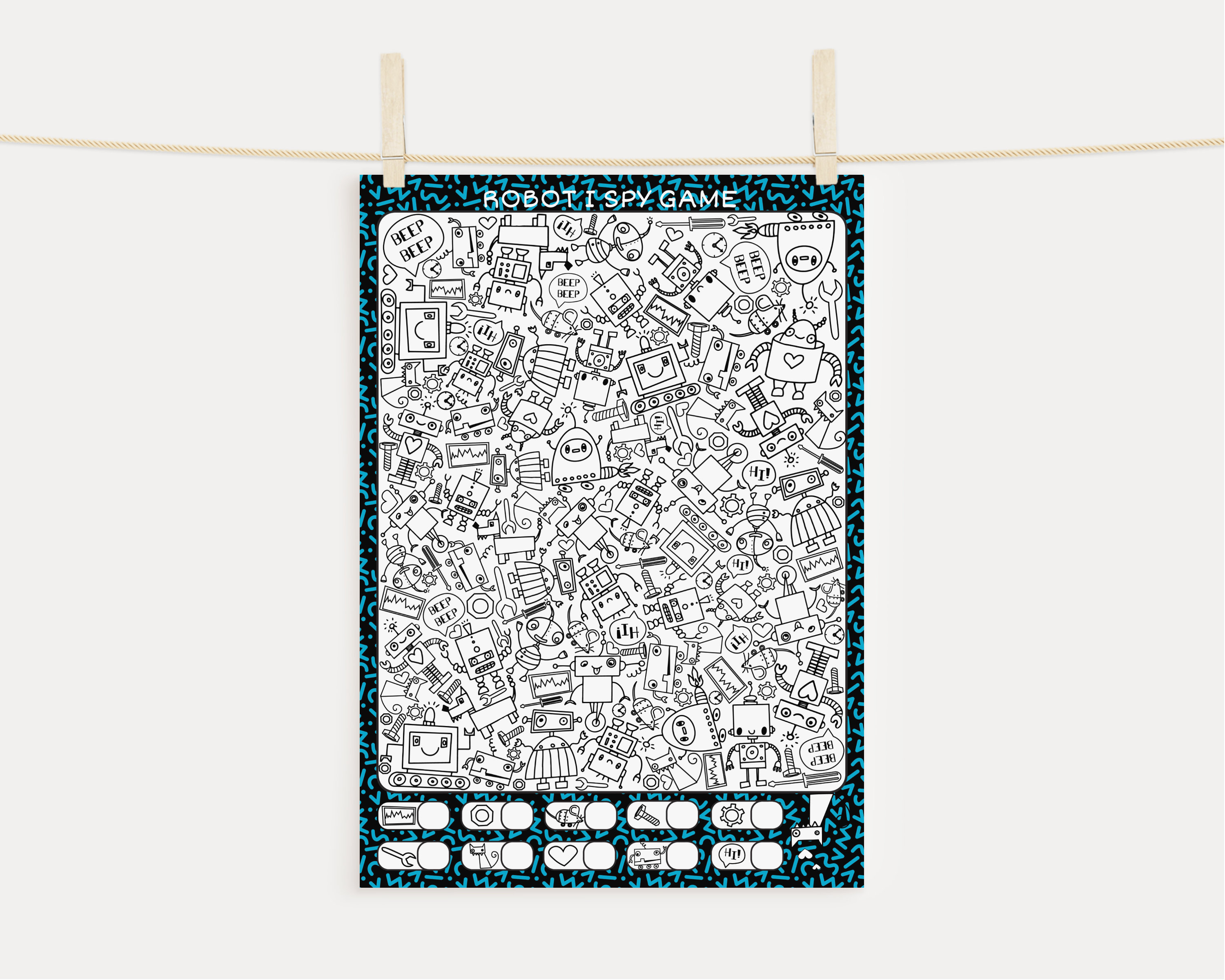 Robot I Spy Game and Colouring / Printable Page / Instant Download - Etsy