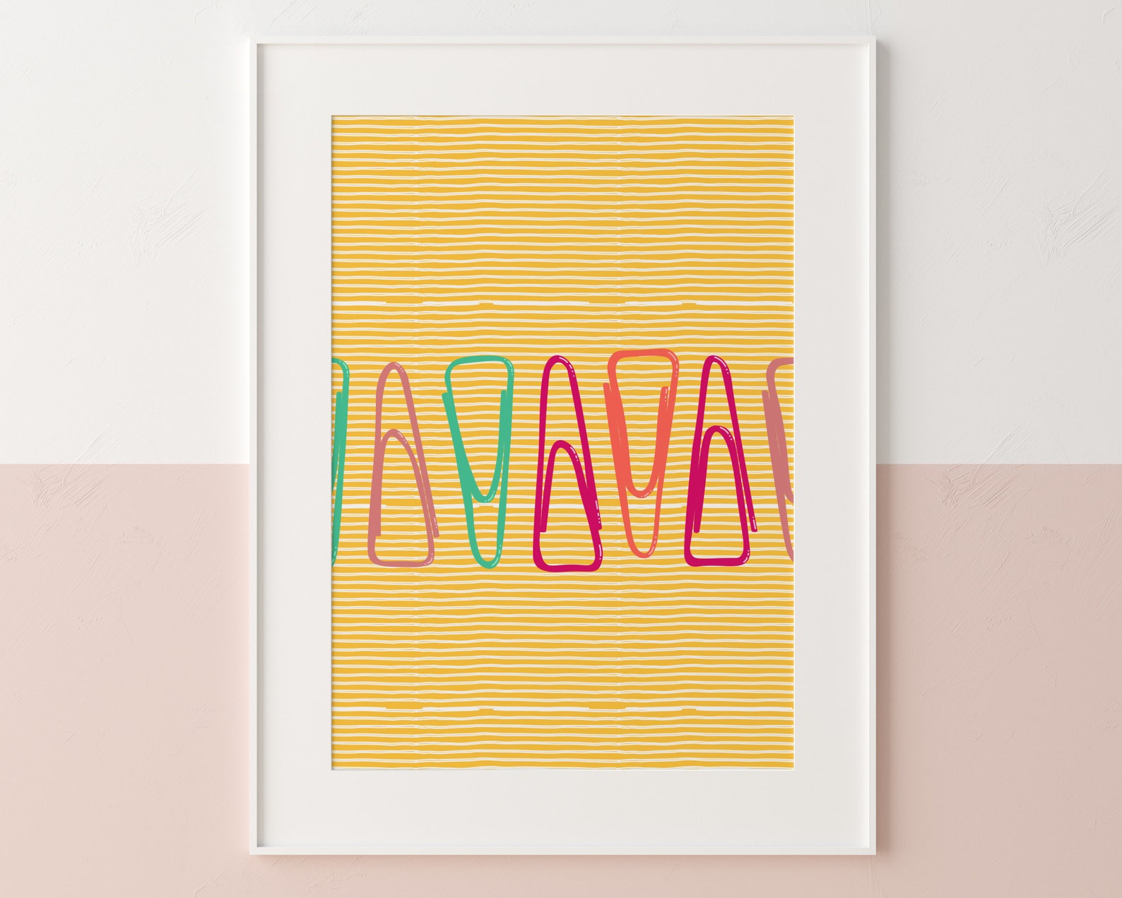 Paper Clips Printable Wall Art / Vibrant Office Art / Play Room Art ...