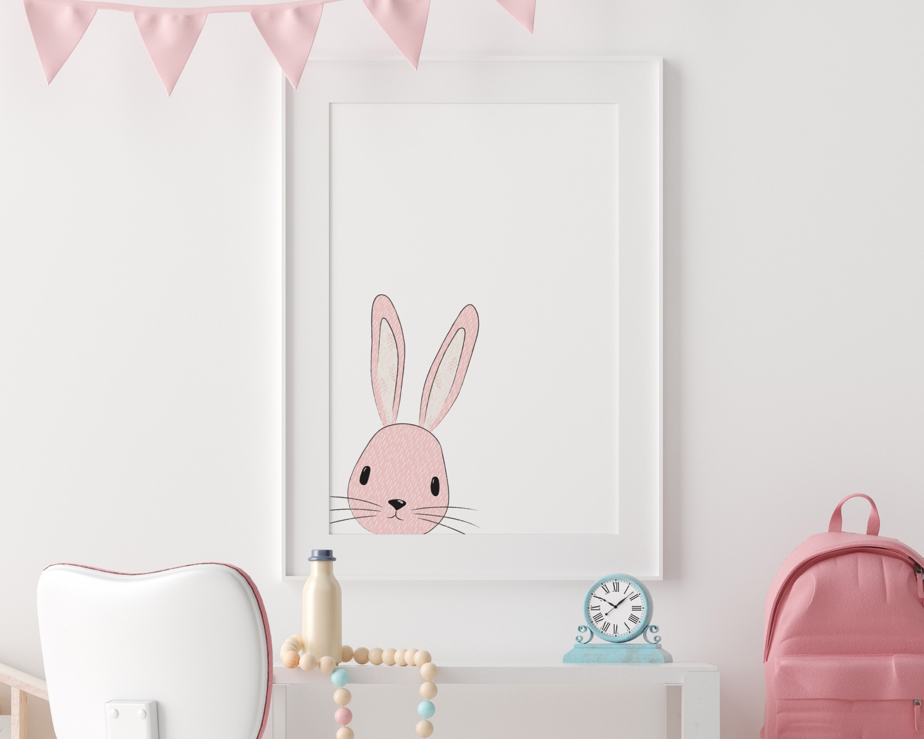Peekaboo Bunny Printable Wall Art Nursery Décor Instant | Etsy