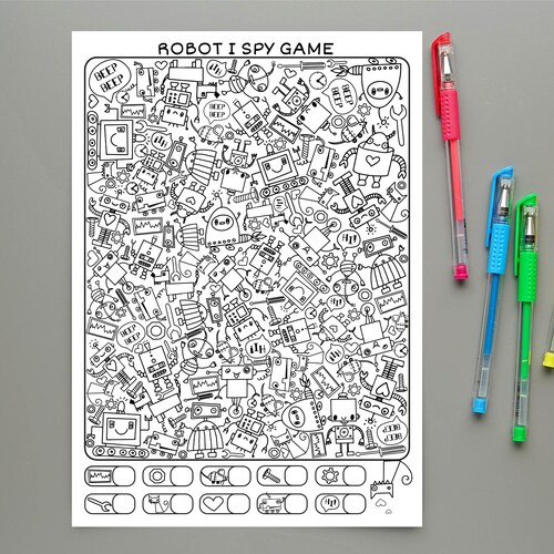 I Spy Game and Colouring Page Space Printable for Children - Etsy