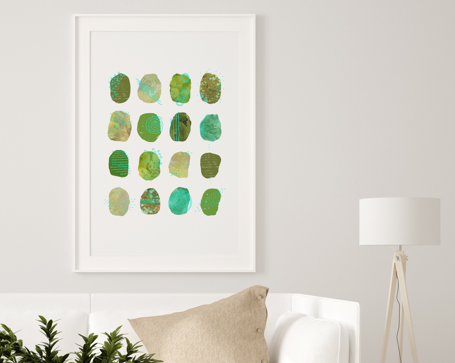 Green Blobs Abstract Printable Wall Art, Instant Download - Etsy