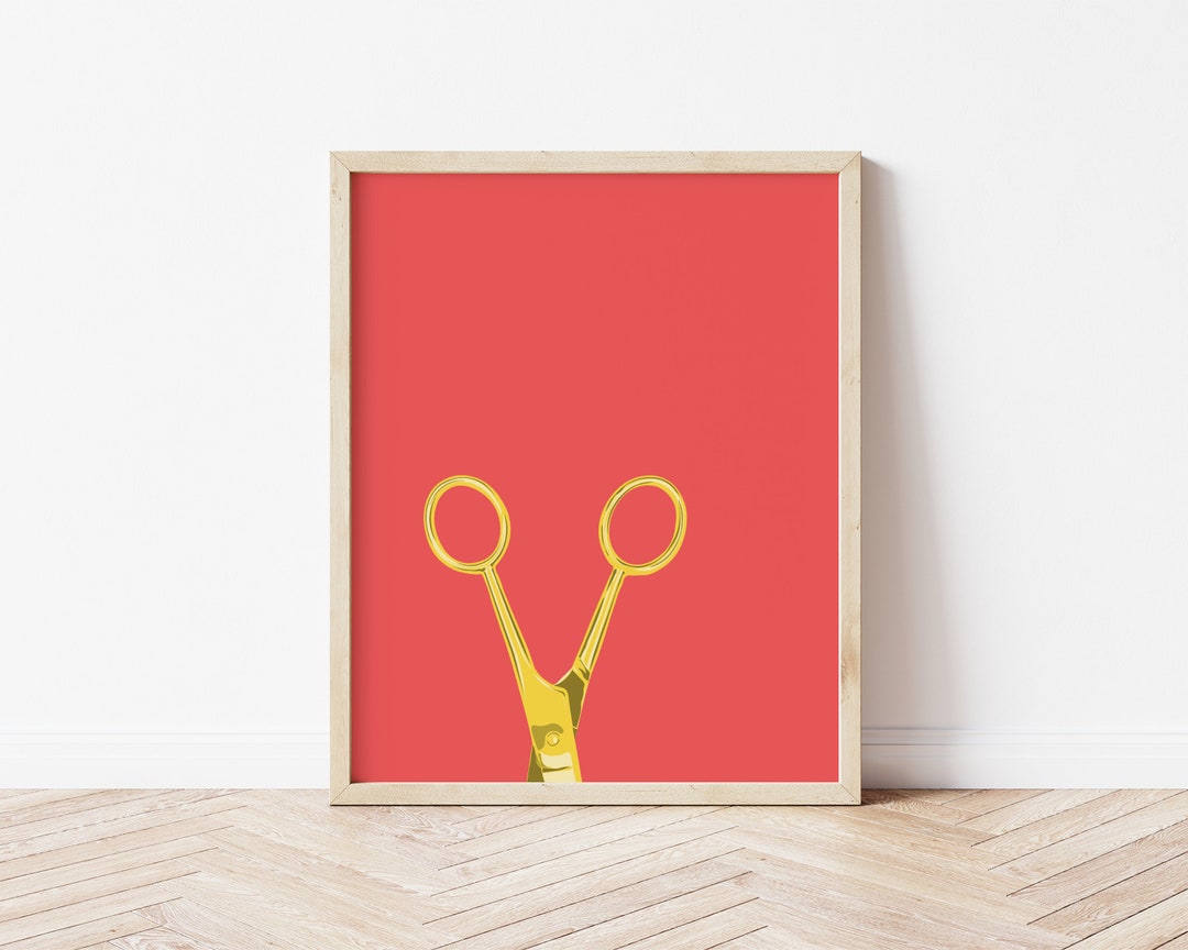 Scissors Printable Wall Art / Vibrant Wall Art / Digital Illustration ...