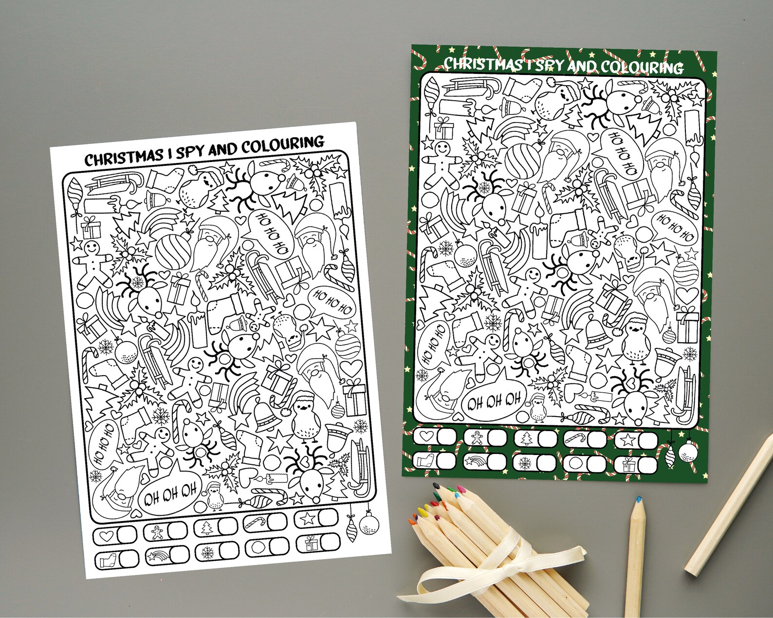 Christmas I Spy and Coloring Printable Children's Activity Fun - Etsy