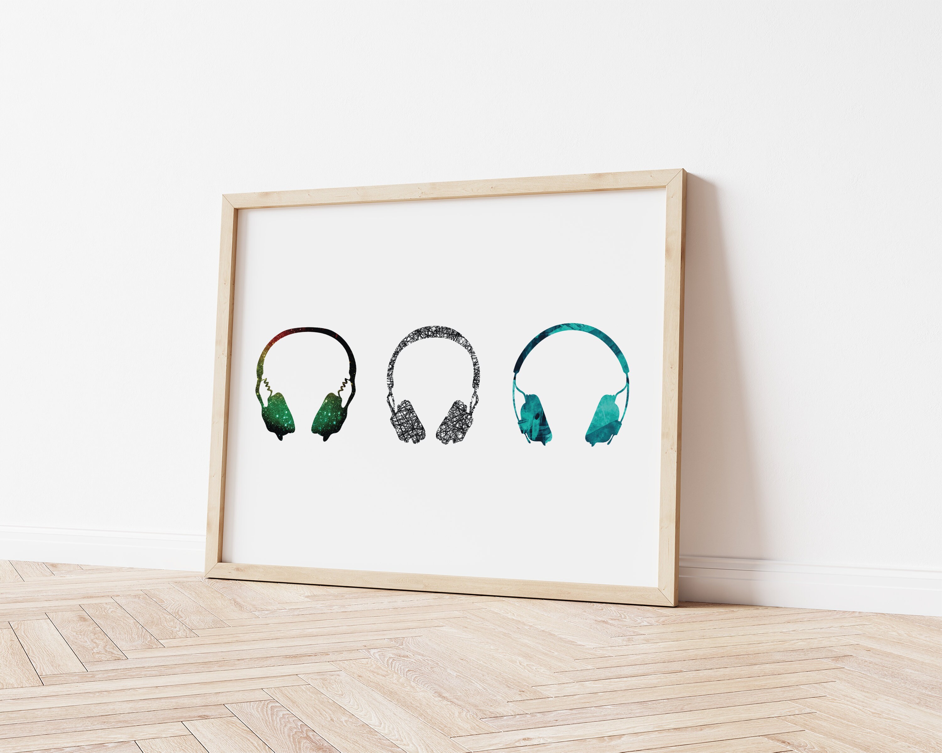 Headphones Printable Wall Art / Instant Download / Home Décor / Music ...