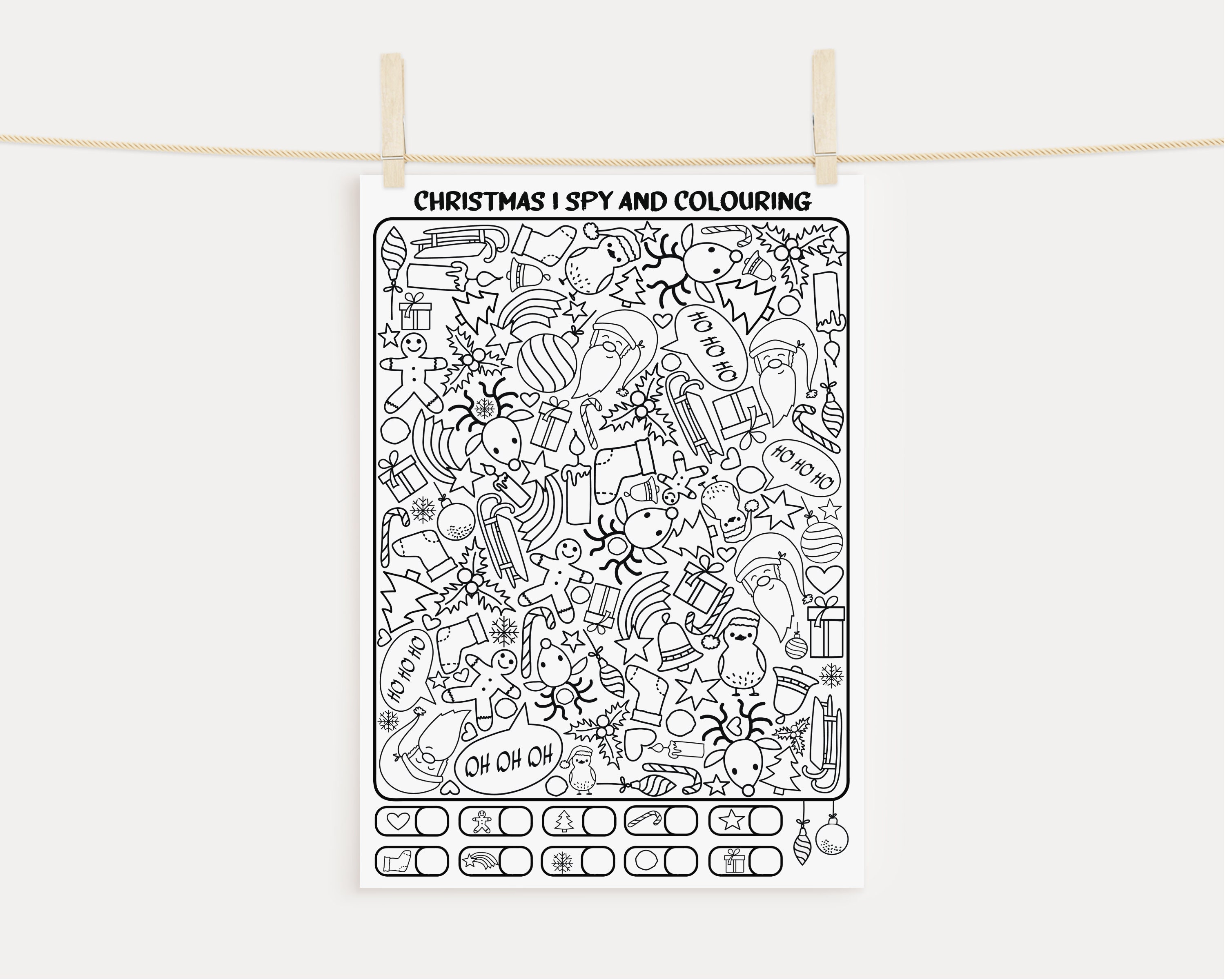 Christmas I Spy and Coloring Printable Children's Activity Fun - Etsy