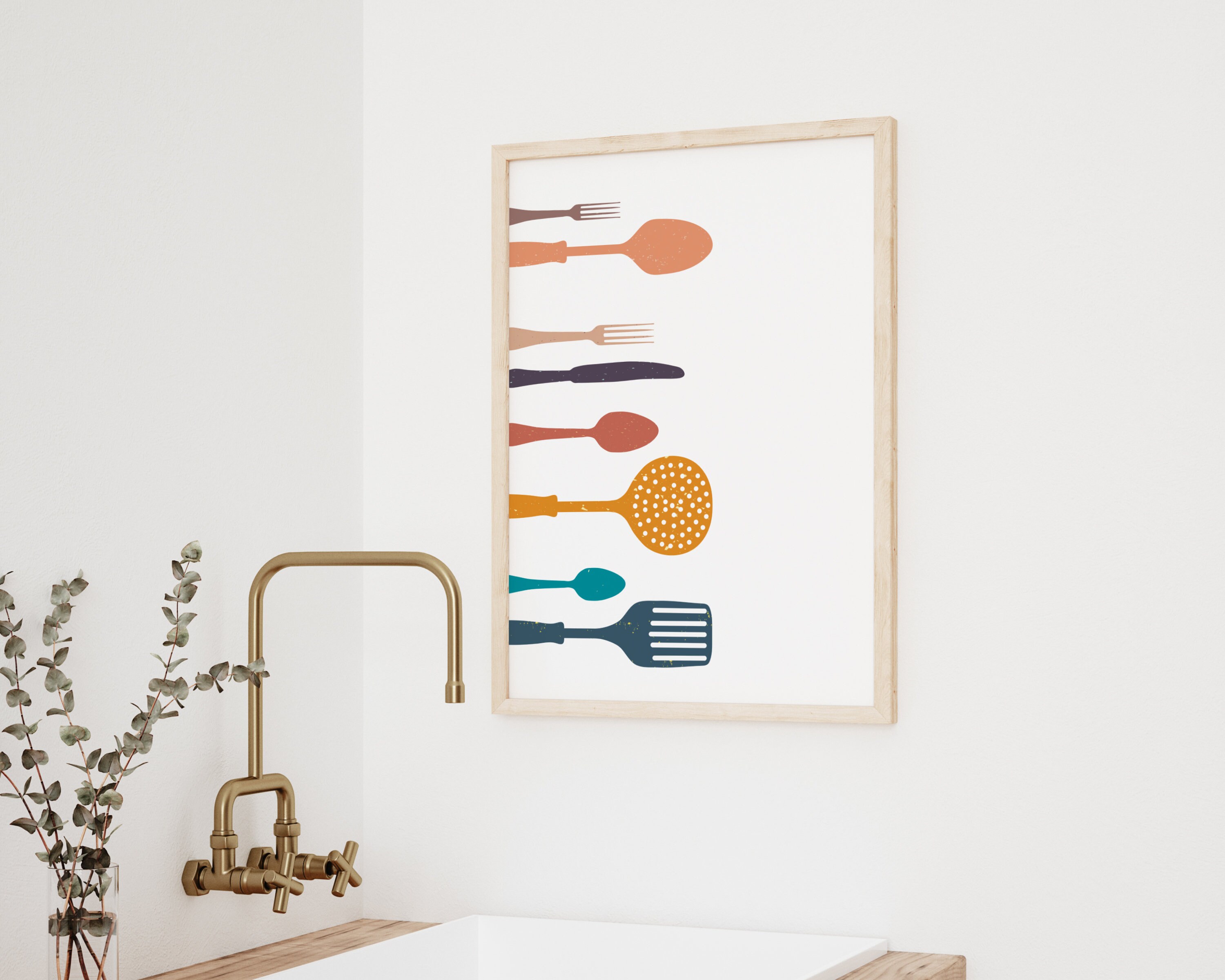 Cutlery Colorful Printable Kitchen Wall Art, Instant Download - Etsy