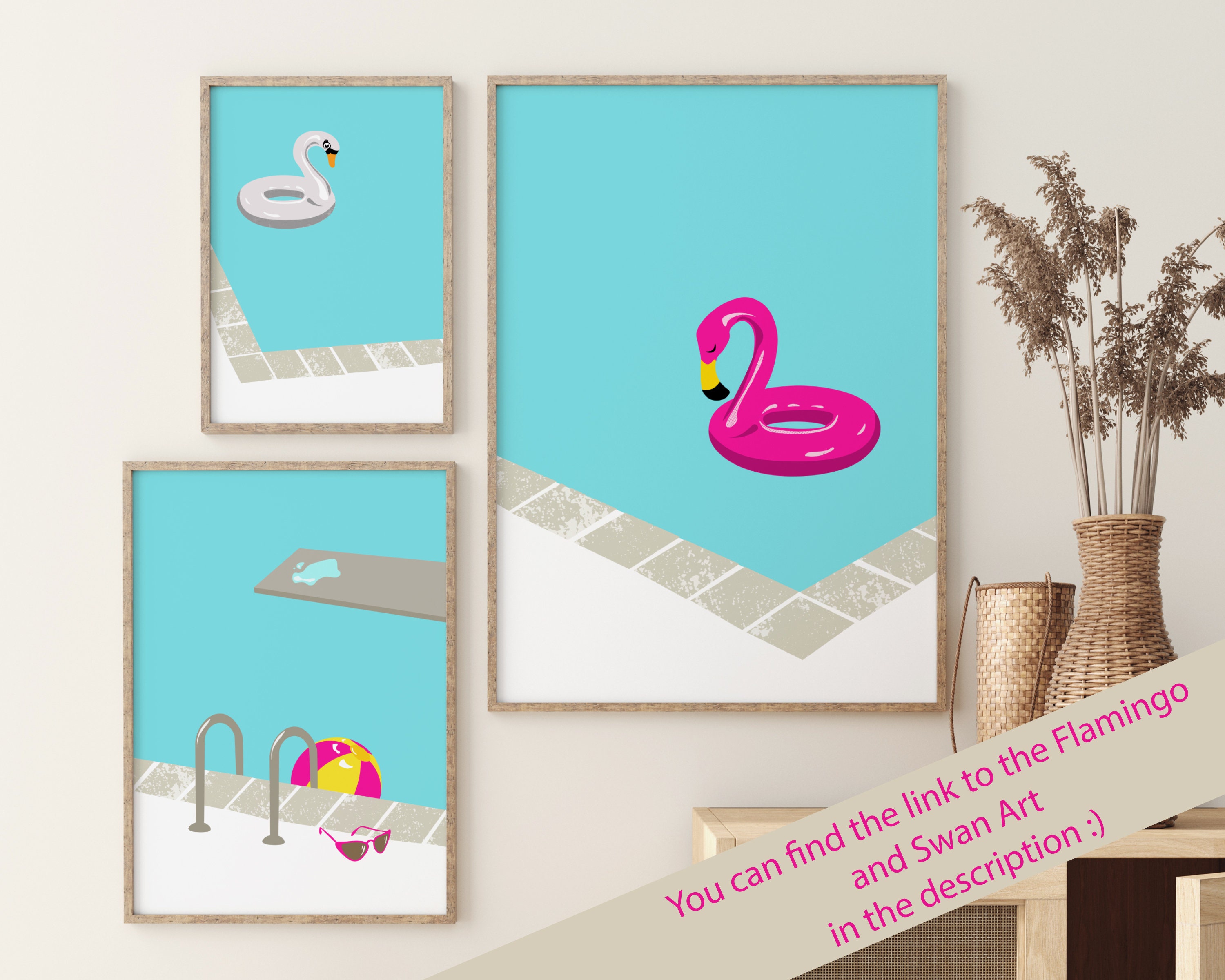 Swimming Pool Printable Wall Art / Pool Illustration / - Etsy