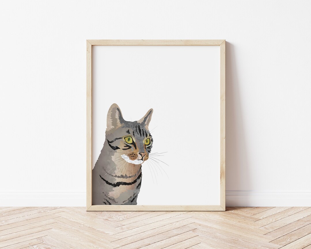 Tabby Cat Printable Wall Art / Tabby Cat Gift / Instant Download - Etsy