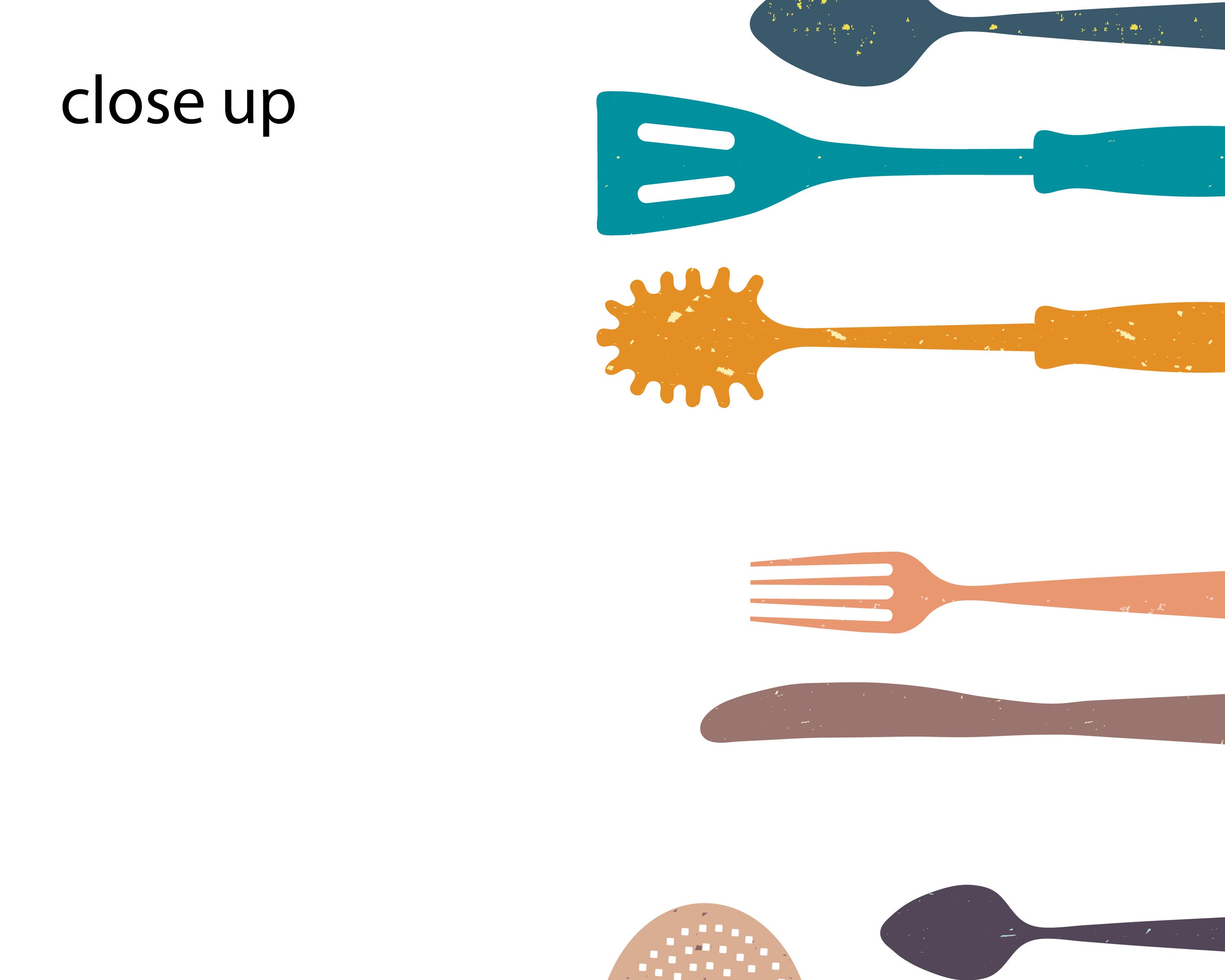 Cutlery Colorful Printable Kitchen Wall Art, Instant Download - Etsy