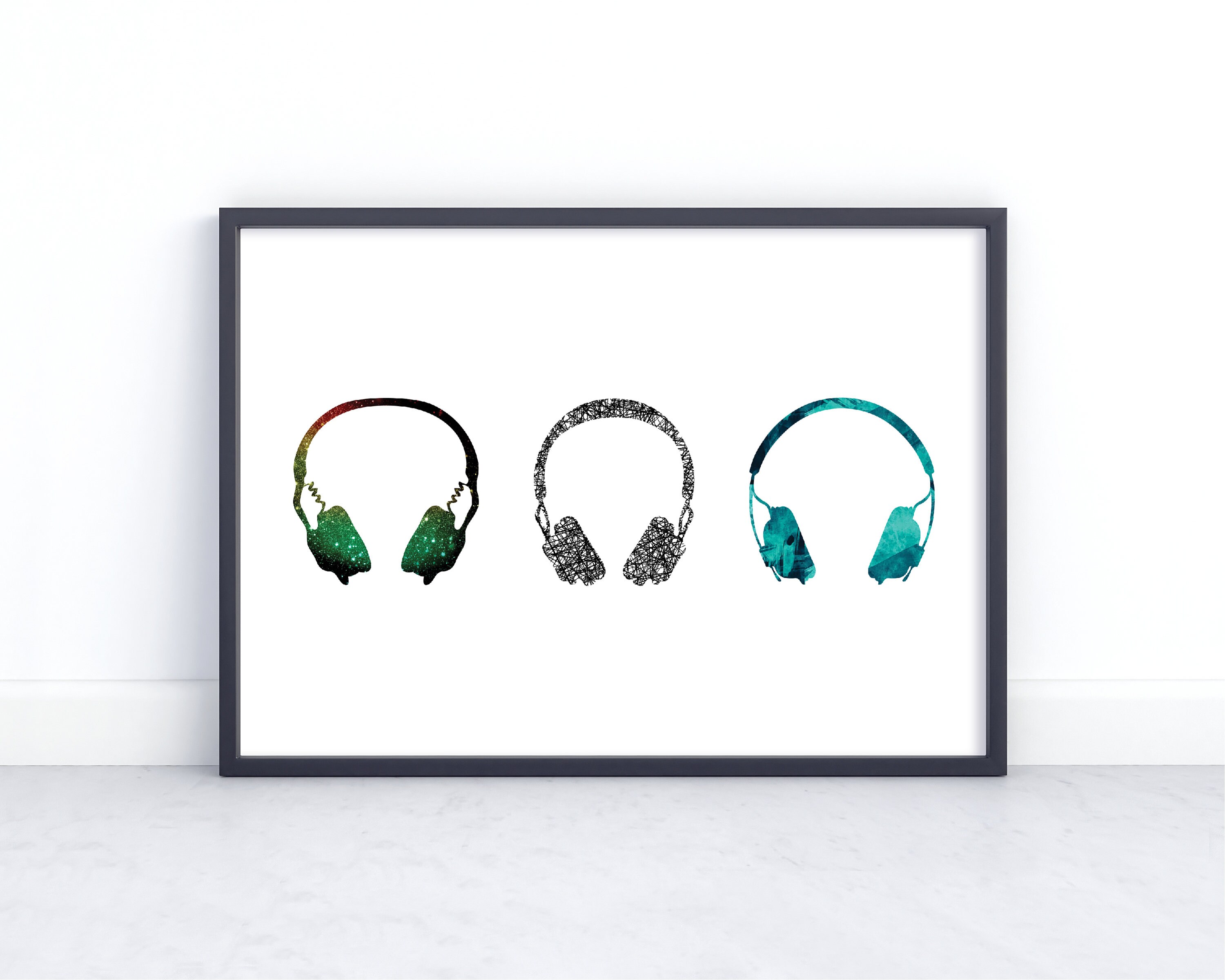 Headphones Printable Wall Art / Instant Download / Home Décor / Music ...