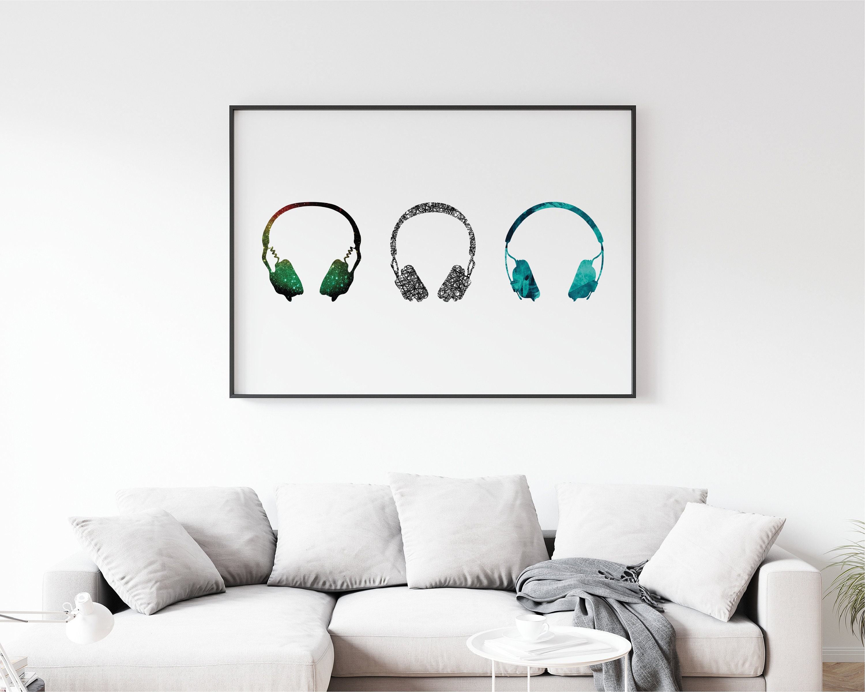 Headphones Printable Wall Art / Instant Download / Home Décor / Music ...