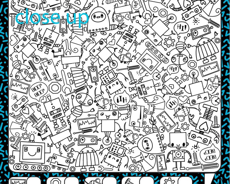 Robot I Spy Game and Colouring / Printable Page / Instant Download - Etsy