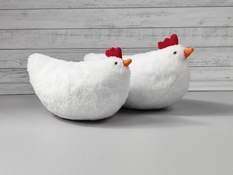 PDF Chicken Sewing Pattern, White Plush Chicken Toy, Easter Fabric PDF ...