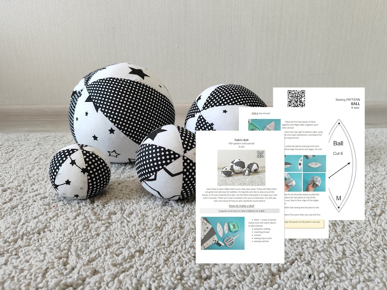 PDF Fabric Ball - 4 Size - Sewing Pattern and Tutorial - Easy ...
