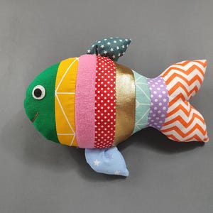 PDF Fish Plush Pattern & Tutorial, Sewing Pattern for Soft Toy, Rainbow ...