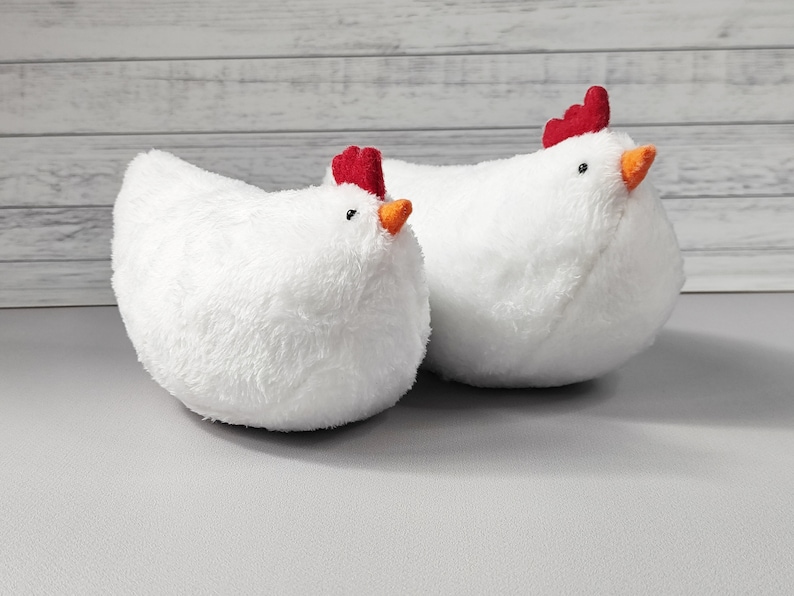 PDF Chicken Sewing Pattern, White Plush Chicken Toy, Easter Fabric PDF ...