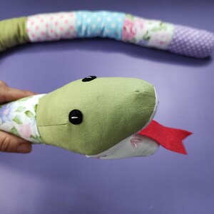 New Patchwork Snake PDF Sewing Pattern and Tutorial, Fabric Snake Plush ...