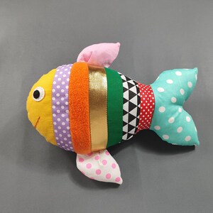 PDF Fish Plush Pattern & Tutorial, Sewing Pattern for Soft Toy, Rainbow ...