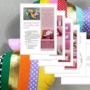 PDF Fish Plush Pattern & Tutorial, Sewing Pattern for Soft Toy, Rainbow ...