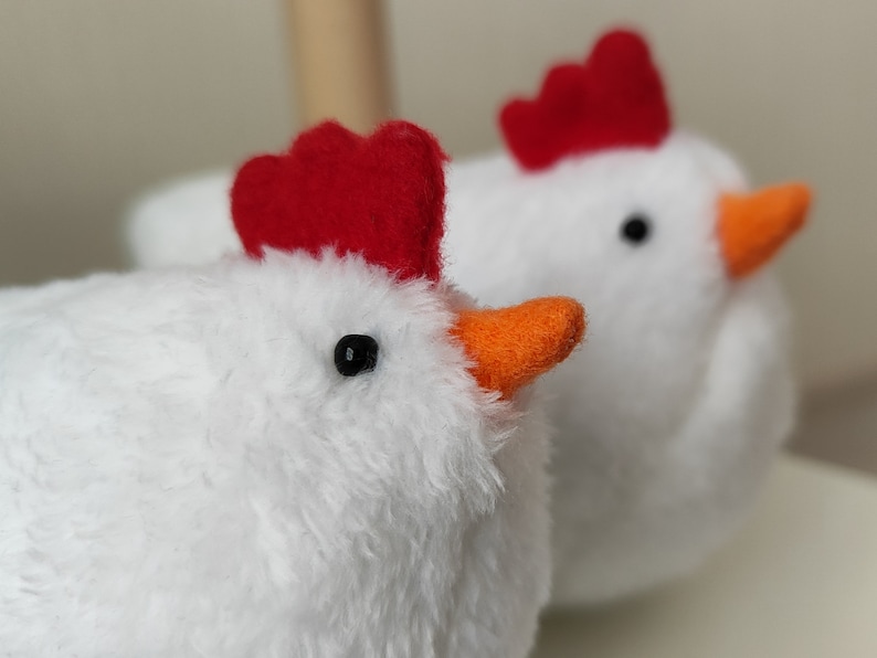 PDF Chicken Sewing Pattern, White Plush Chicken Toy, Easter Fabric PDF ...