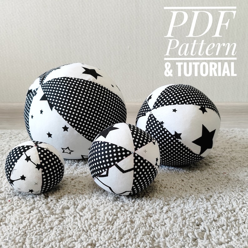 PDF Fabric Ball 4 Size Sewing Pattern and Tutorial Easy - Etsy