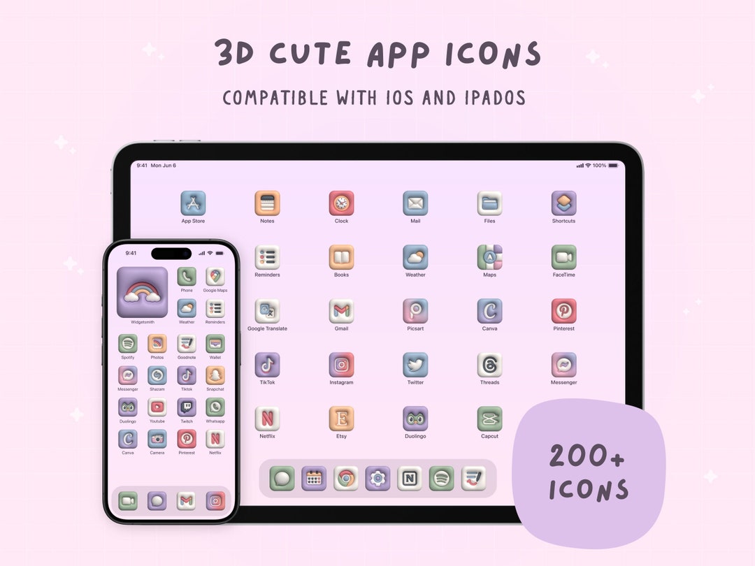 3D Puffy App Icons With for Ios & Ipados 200 + Home-screen Widgets + iPhone Wallpaper Bundle - Etsy