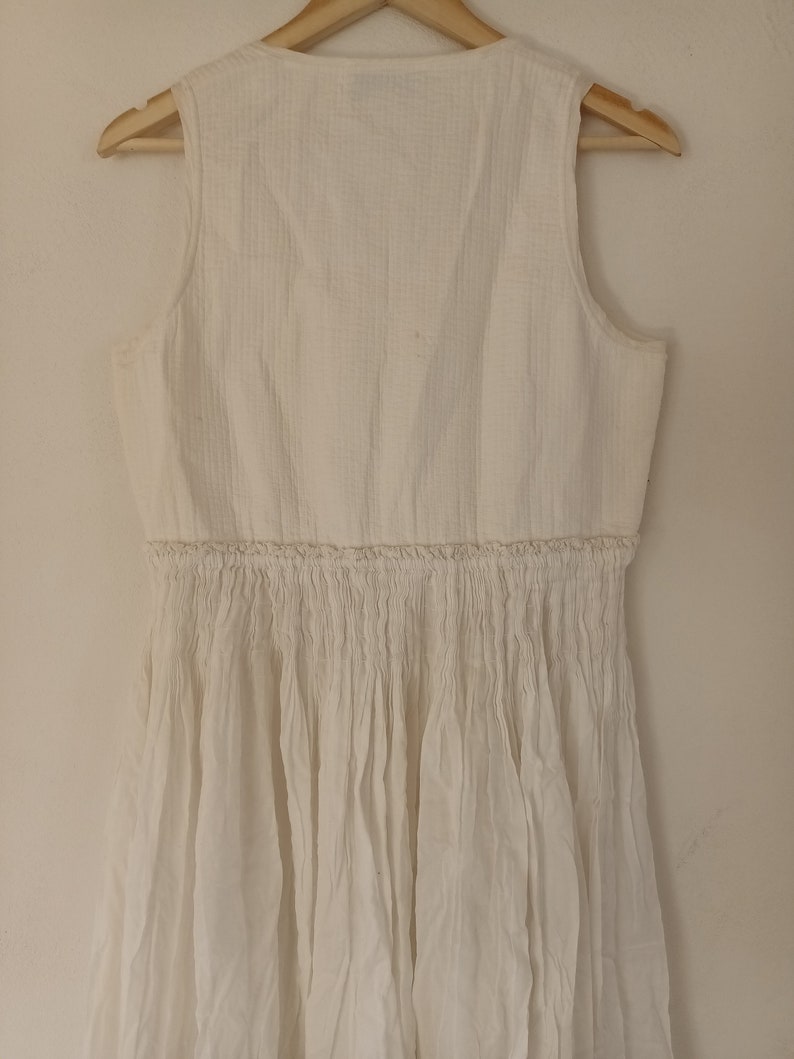 Vintage White Dirndl Dress Maxi Dress Ruffled Full Length Dress ...