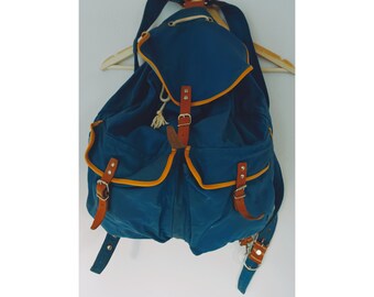 Blue Canvas Backpack - Etsy