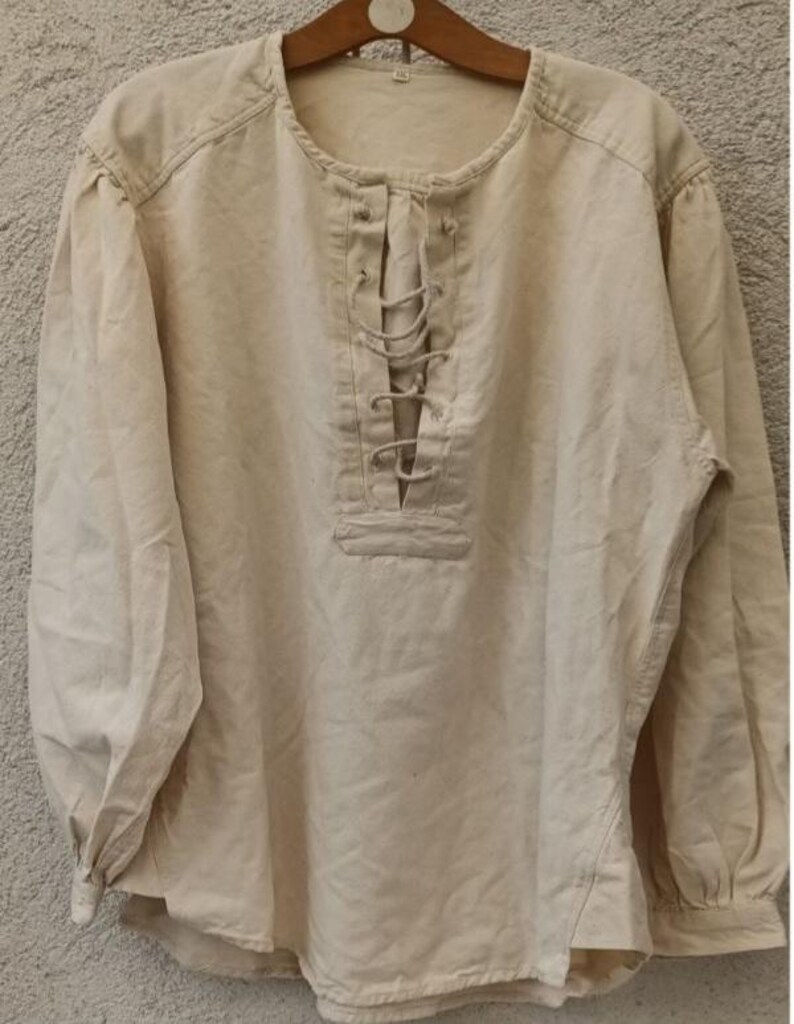 Vintage Mens Peasant Shirt Ruffled Cotton Shirt Traditional Folk Shirt ...