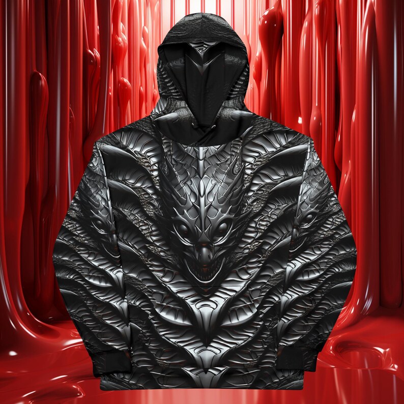 Kaiju Monster Skin Black and Gray All Over Print Unisex Hoodie - Etsy