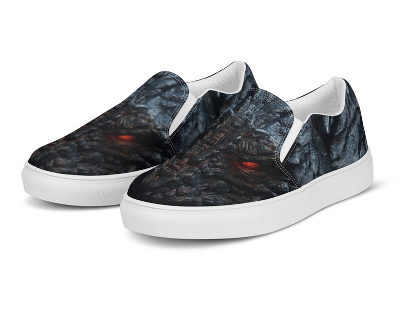 Red Eye Kaiju Head Monster Face Slip-on Canvas Shoes - Etsy