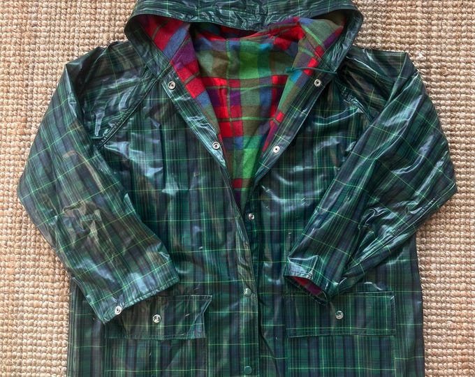 Vintage Plaid Raincoat - Etsy