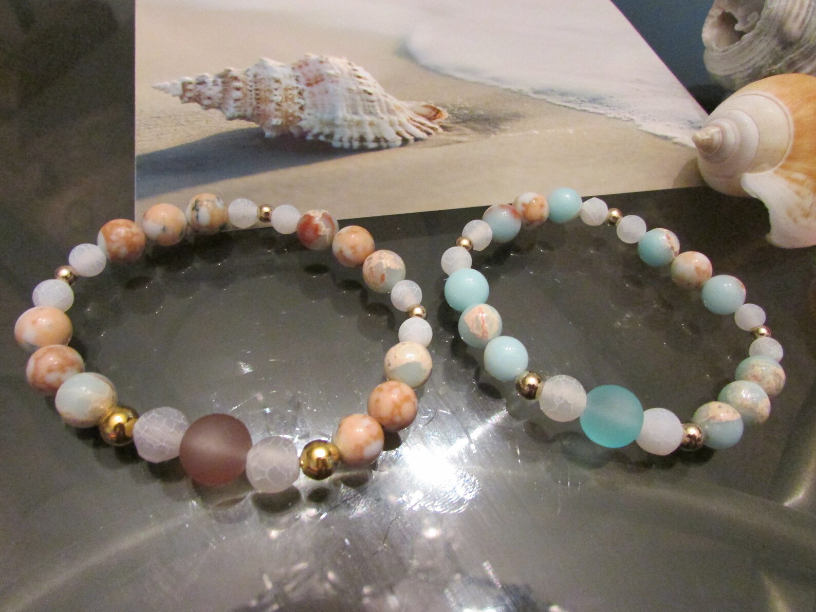 SEA GLASS Sea Sediment & Frosted Agate Sweet Spring/summer - Etsy