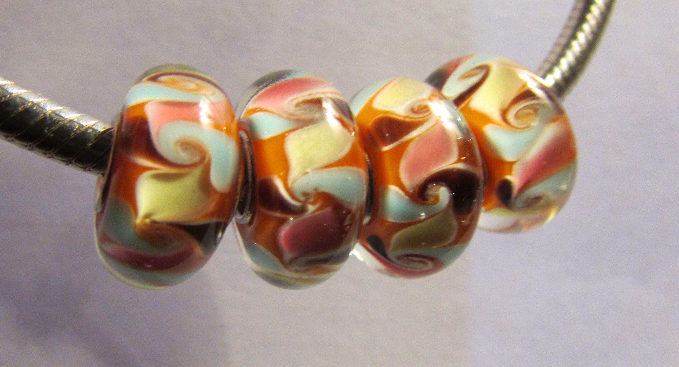 ONE Murano Glass Bead/color Splash/european Bead/fits Pandora and Most ...