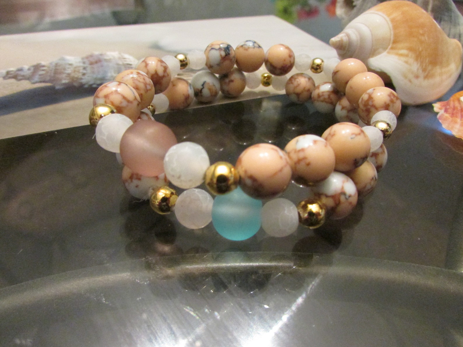 SEA GLASS Sea Sediment & Frosted Agate Sweet Spring/summer - Etsy