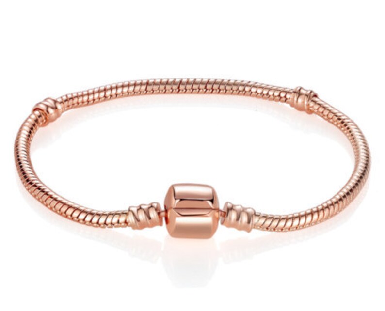 Rose Gold Plated Snake Chain With Clasp Closure 21 Cm - Etsy