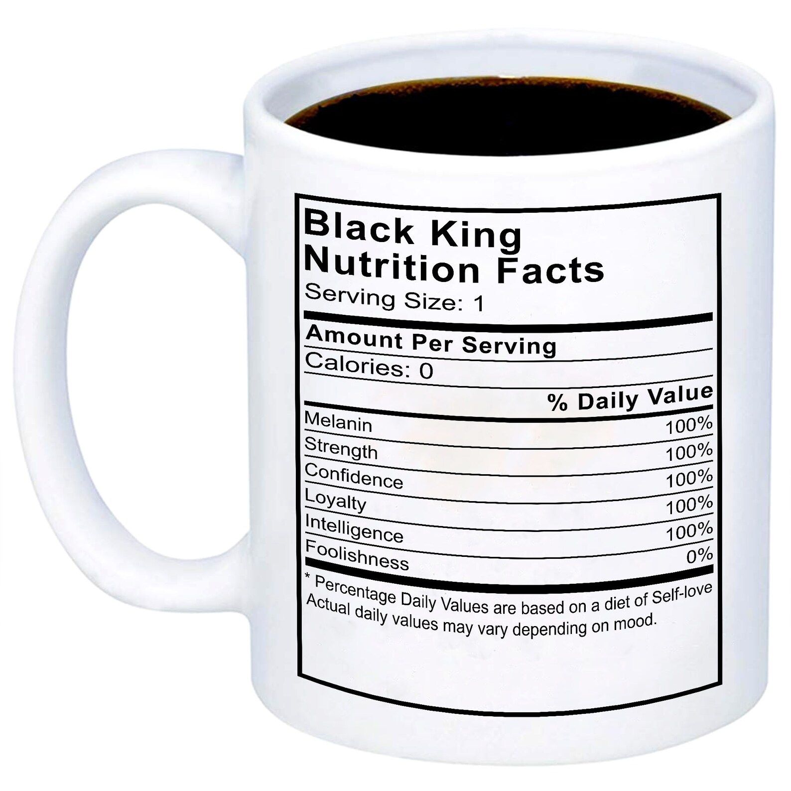 Trendy Black King Nutrition Facts Mug Black King Coffee Mug - Etsy