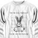 Funny Bunny Long Sleeve T-shirt, Long Sleeved Rabbit Tshirt Tee Gift ...