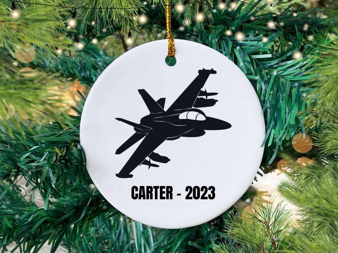 Personalized Fighter Jet Pilot Ornament, Customized Fighter Aircraft ...