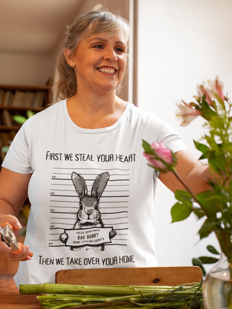 Funny Bunny T-shirt, Rabbit Unisex Tshirt Tee Gift Idea for Rabbit ...