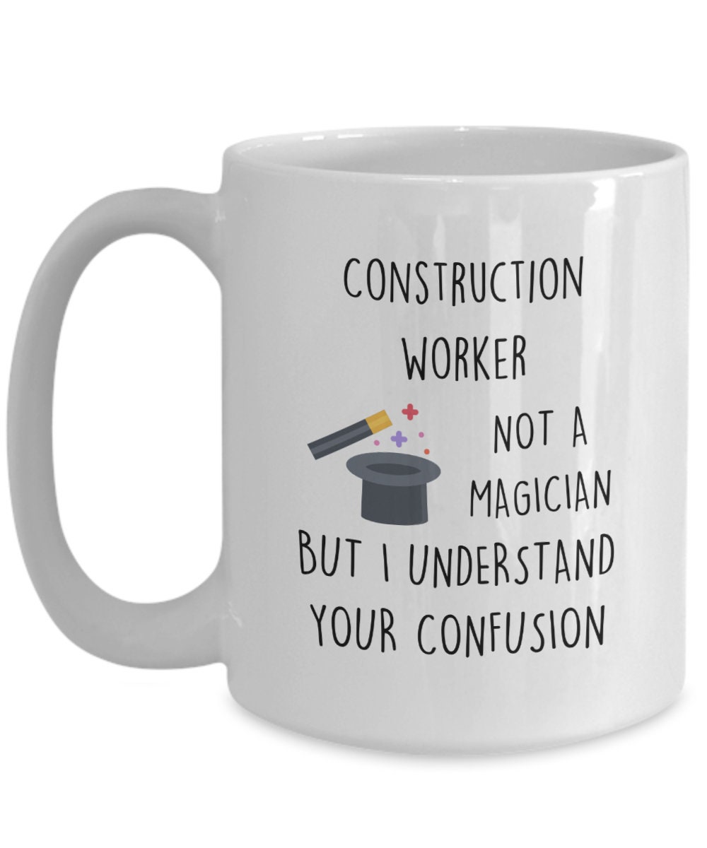 Construction Worker Mug, Funny Coworker Coffee or Tea Cup, Gag Gift ...