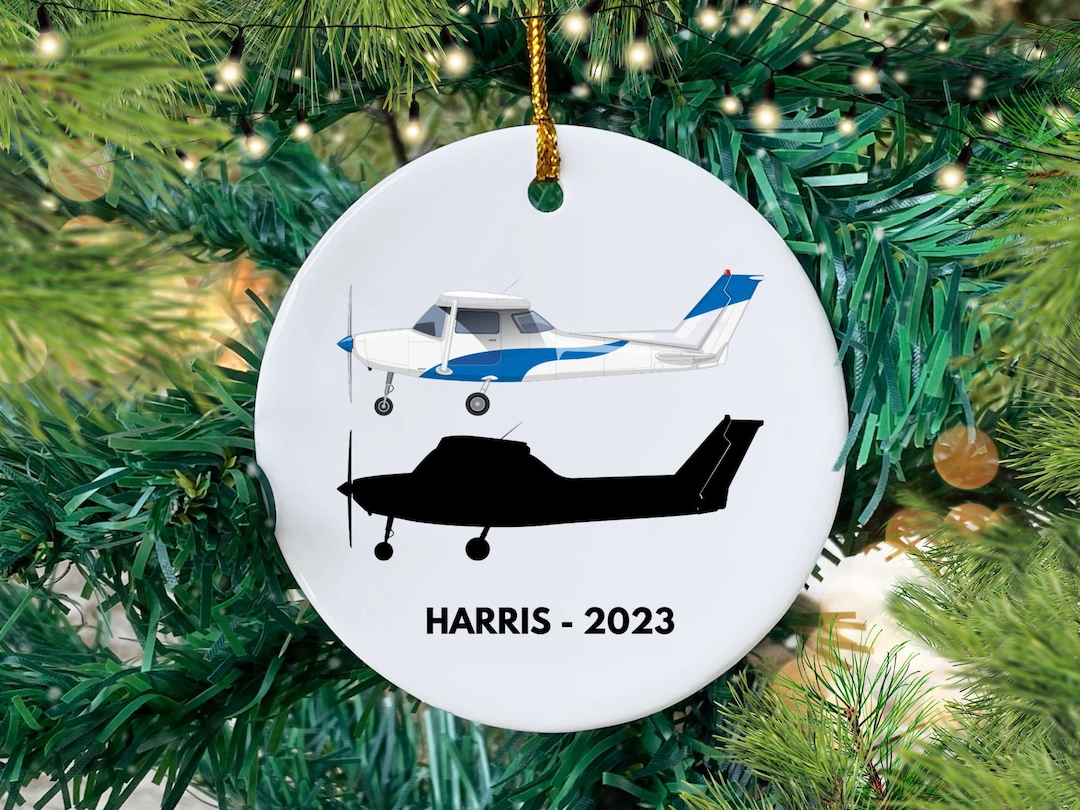 Personalized Light Aircraft Pilot Ornament, Customized Propeller Plane ...