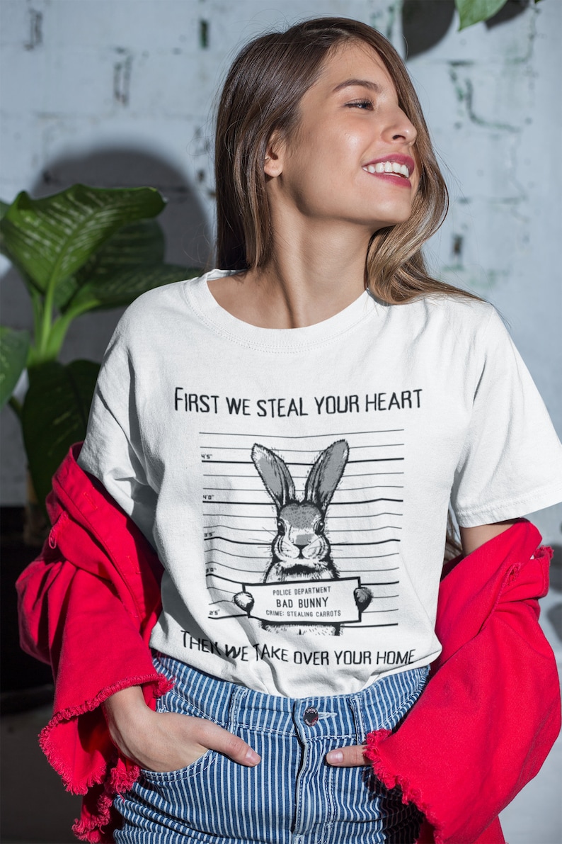 Funny Bunny T-shirt, Rabbit Unisex Tshirt Tee Gift Idea for Rabbit ...