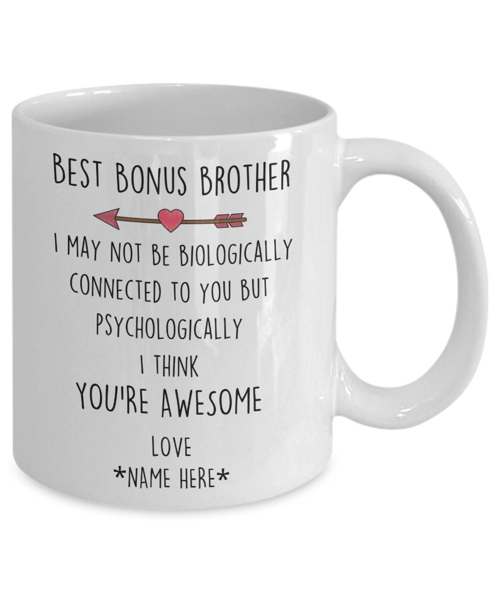 Bonus Brother Mug, Best Bonus Brother Coffee Cup Personalized Birthday ...